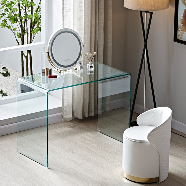 Internet celebrity designer minimalist transparent glass table girls ...