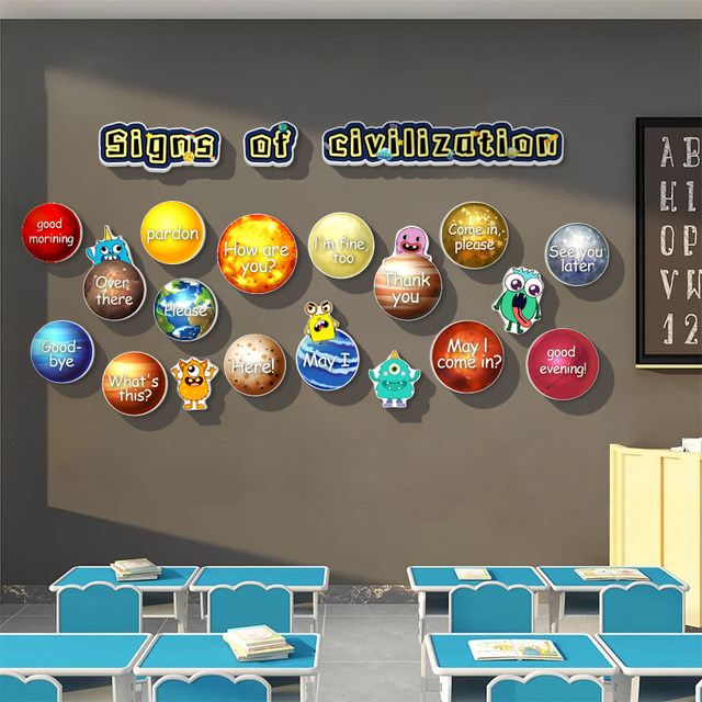 English classroom layout decoration kindergarten environmental ...