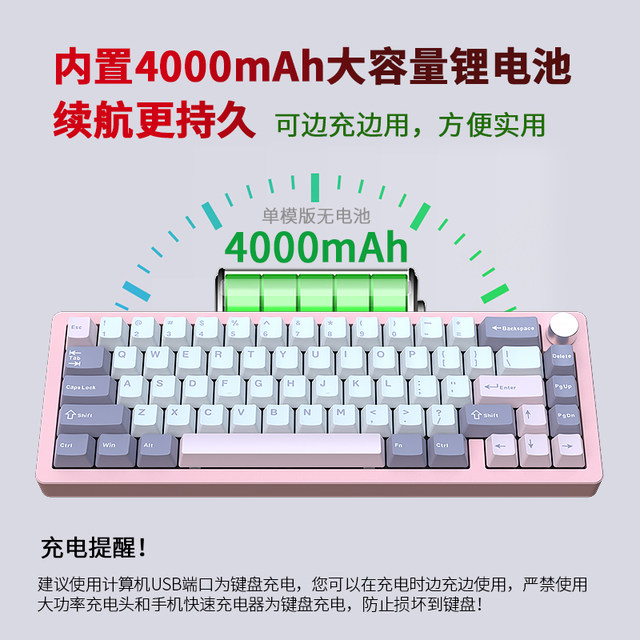 Heiji Snake AL65 Three -mode Mechanical Keyboard Full CNC Aluminum Rugs ...