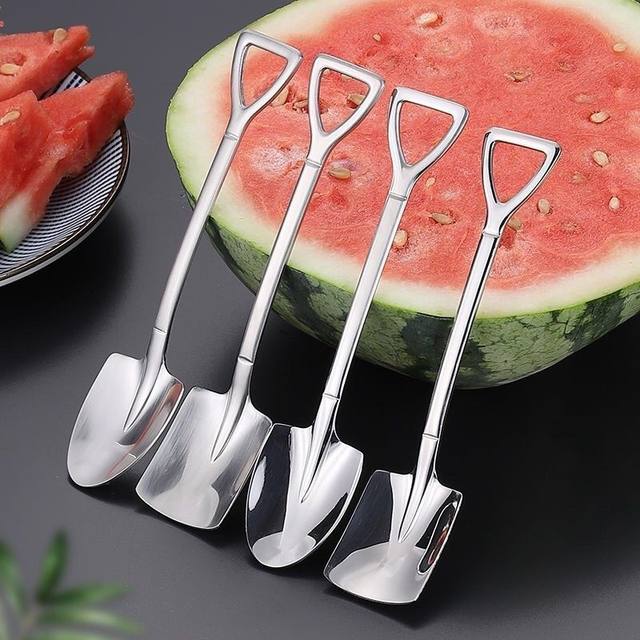 Stainless steel 子 spoon family retro creative desserts eat watermelon ...