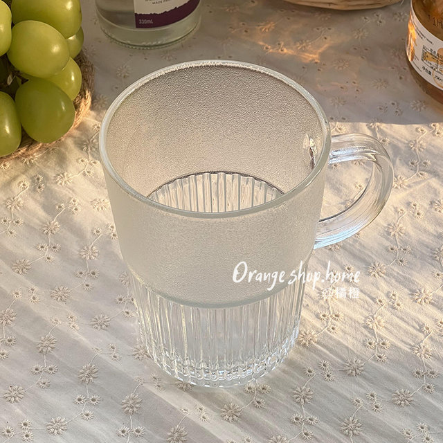 ins style mojito cup large capacity juice cup with handle frosted glass ...