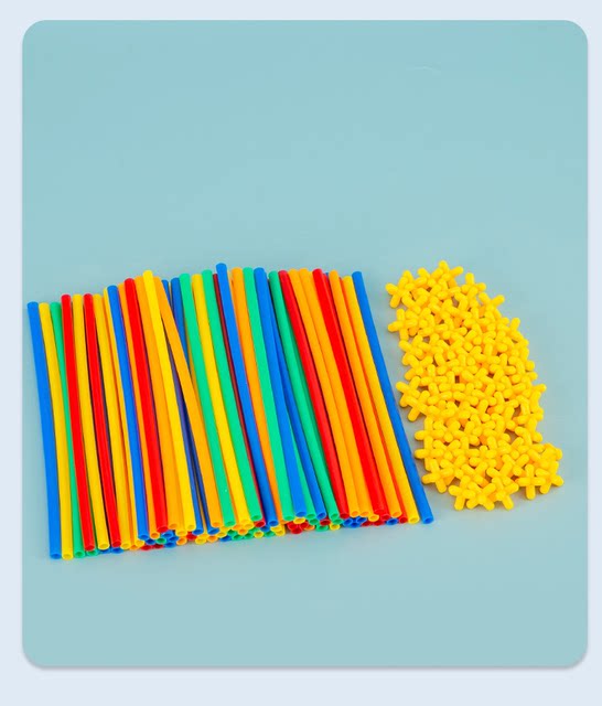 Spot colored straws plastic soft straws math teaching aids magic 4d ...
