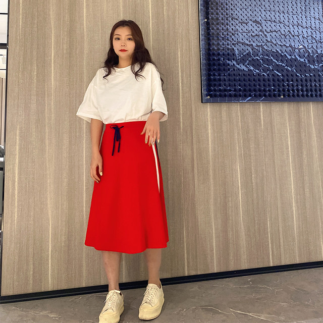 Boxer skirt women's spring and summer fashion high -waist A -line skirt ...