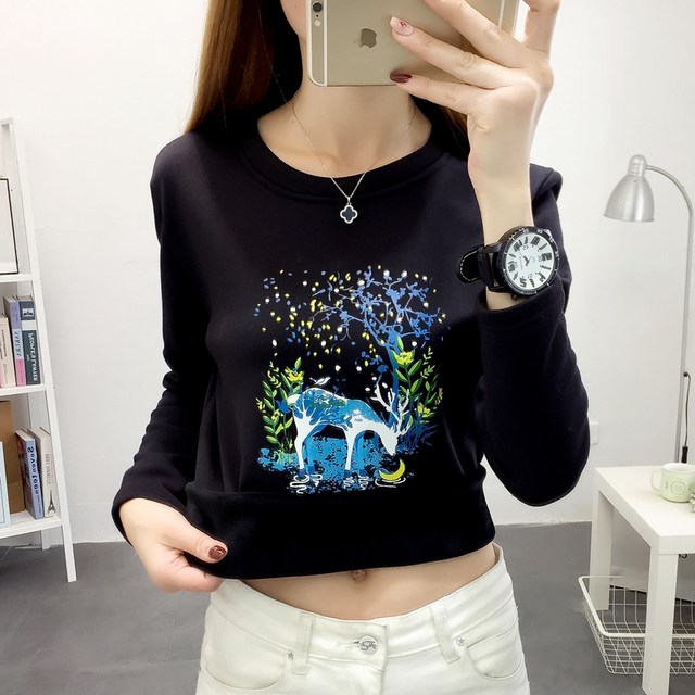 Add velvet thickened Korean new autumn and winter versatile clothes ...