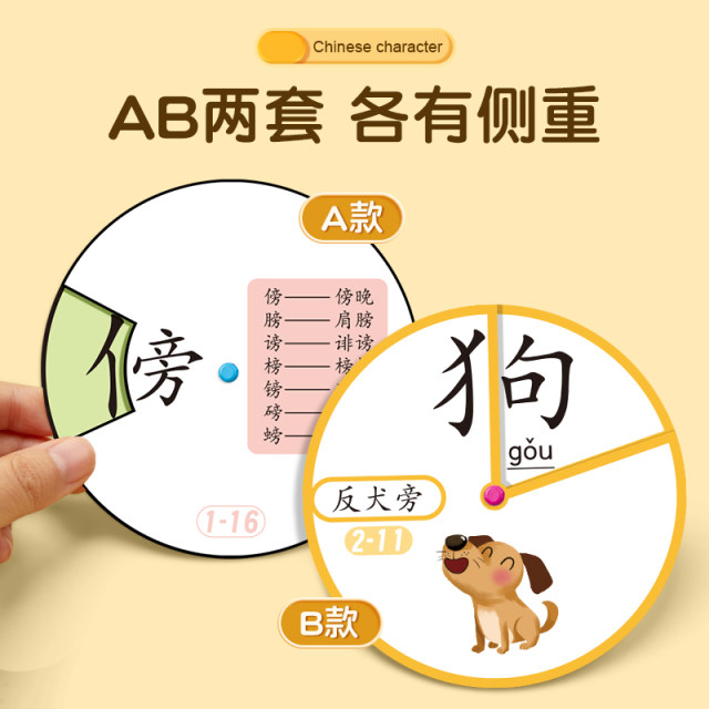 Magic Chinese Character Turntable Literacy Recognition Cards for ...