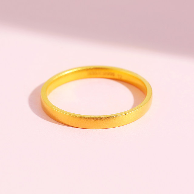 Ancient gold ring 999 pure gold ring solid couple pair frosted ...