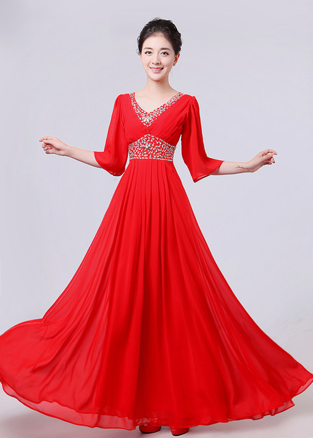 2022 spring and summer new women's v-neck long-sleeved large choir ...