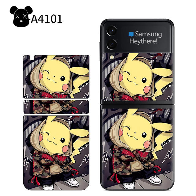 Suitable for Samsung zflip4 folding mobile phone dustproof cartoon rear ...