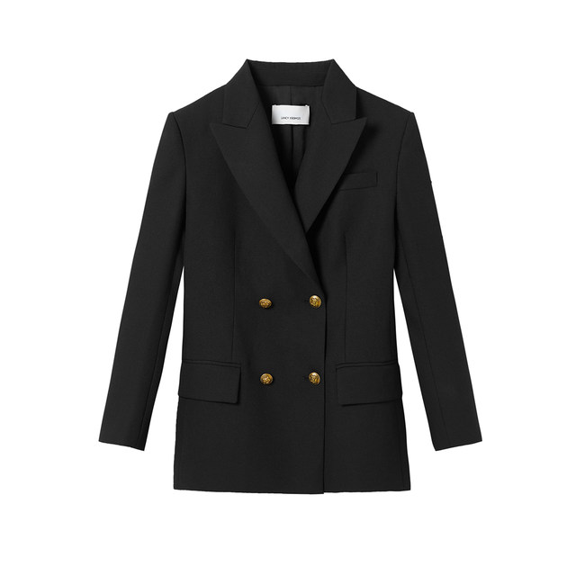 Langzi pure wool high-end slim fit black professional formal temperament suit jacket 2025 spring ...