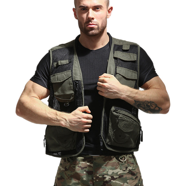 726 summer multi-pocket vest for men, loose and breathable, outdoor ...