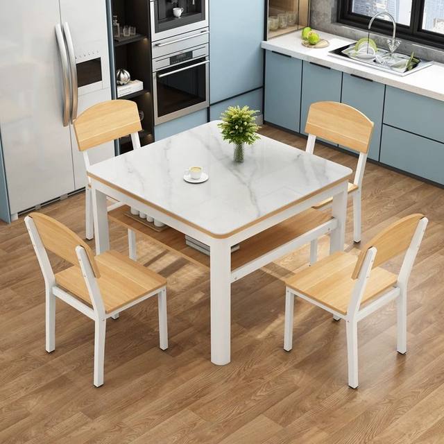 Light luxury rock board dining table Modern simple double -story small ...