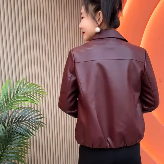 Fashionable mother short leather jacket for women 2025 autumn new ...