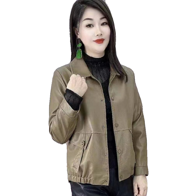2025 popular leather jacket for women's jacket for short leather jacket ...