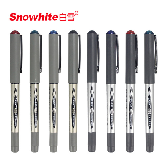 White snow straight liquid type walking pen White snow pen student ...