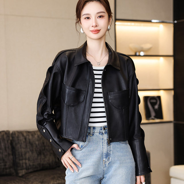 Haining genuine leather jacket for women 2025 new spring and autumn ...