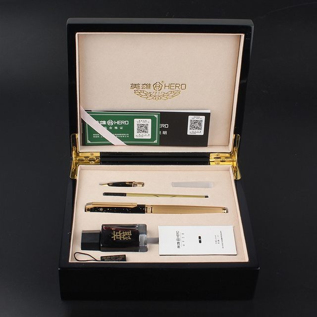 Hero (Hero) Pen 1085 Golden Pen Tip 12K Business Office Gift Box Set ...
