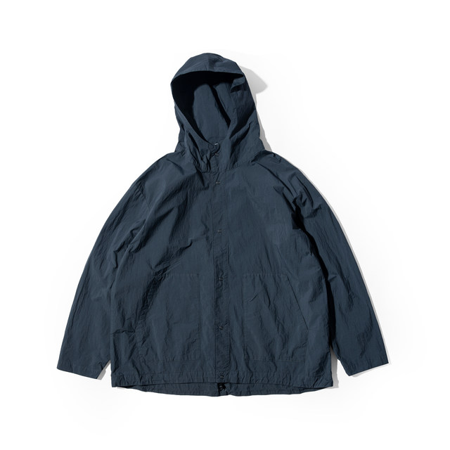 STILL BY HAND Cotton-feel nylon lightweight loose hooded jacket urban ...