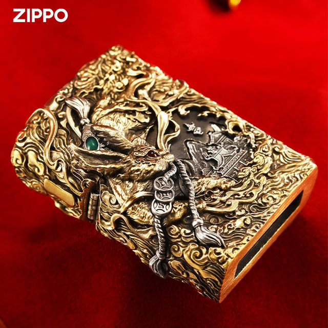 Zippo lighter Yuetu original genuine brass thick shell heavy machine ...