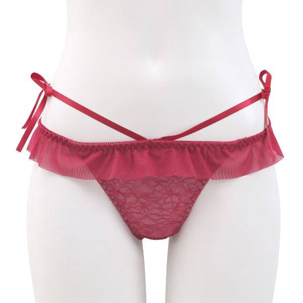 Artist Shiluo Handuo Thong Feminine Pure Desire Ruffled Plush Rabbit Tail Low Waist Lace Women's ...