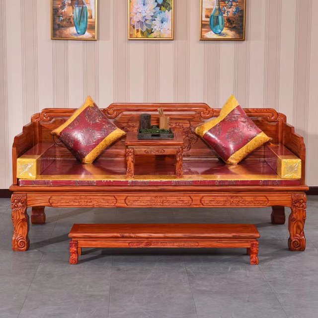 Luohan bed pineapple grid Chinese furniture living room sofa small ...