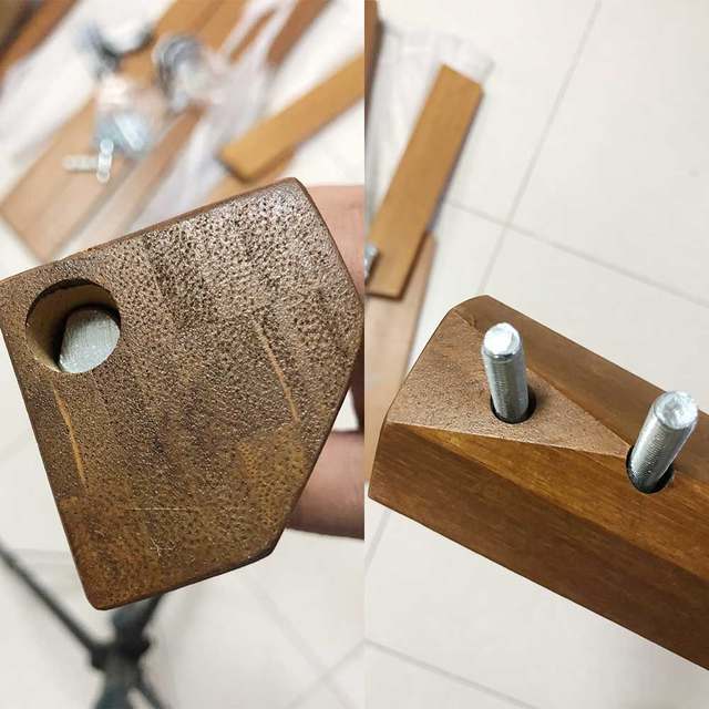 Solid wood book table dining table leg handling IKEA table bracket ...