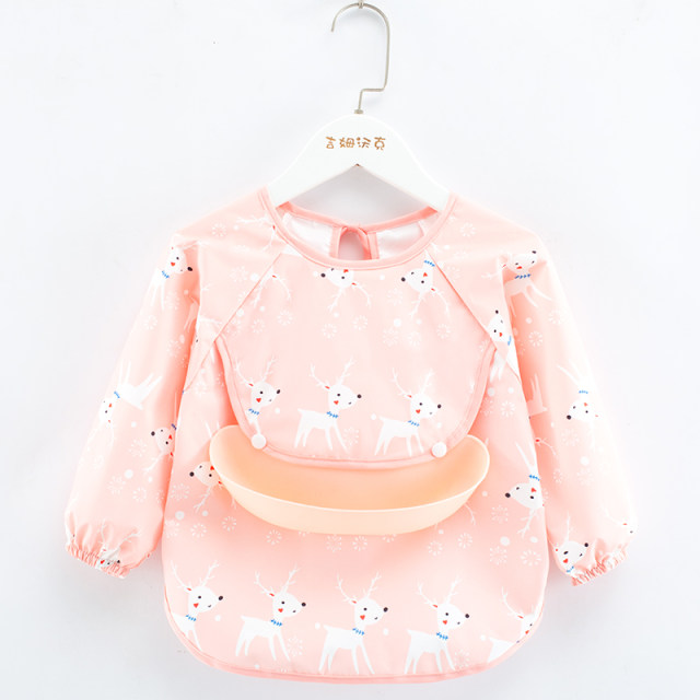 Smock female baby eating bib waterproof anti-dirty kindergarten rice ...