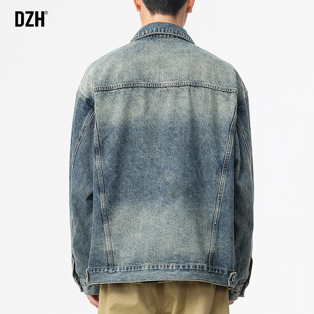 Boys autumn denim jacket men's work clothes retro jacket men's 2025 ...