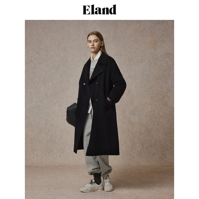 Eland clothes wool coat women's old money style commuter coat winter style