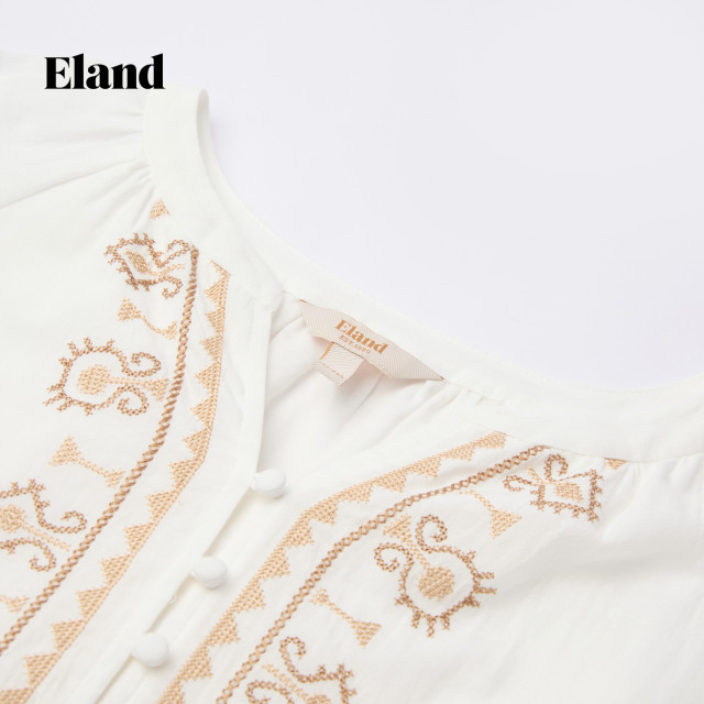Eland Clothes Dress Women's Temperament Embroidered Long Sleeve ...
