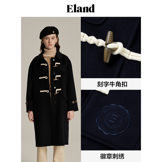 Eland clothes woolen coat Grey college style coat
