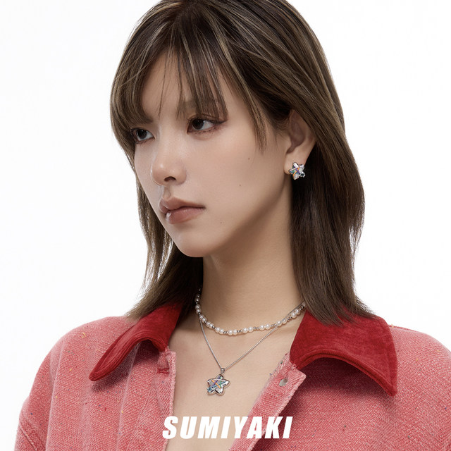 SUMIYAKI braided star earrings sweet cool y2k earrings s925 silver needle earrings
