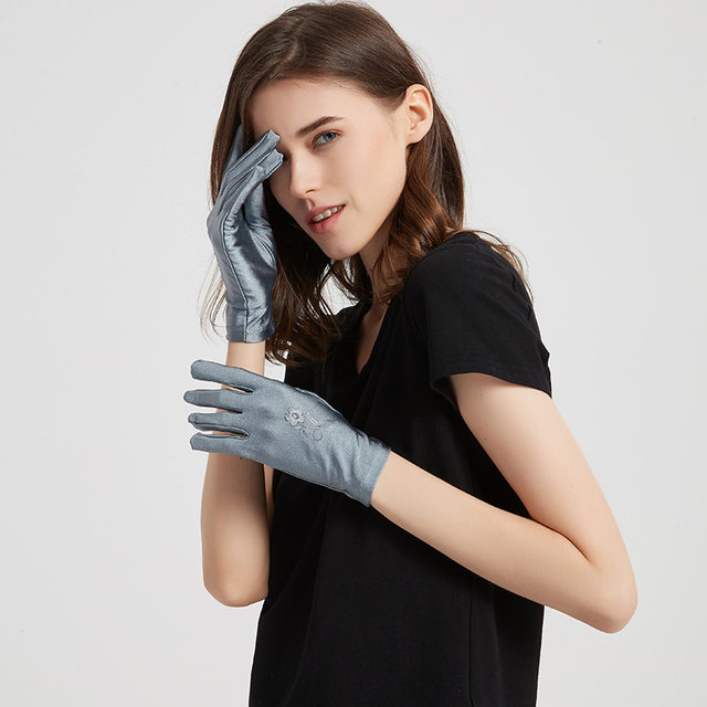 Spandex gloves spring and summer men and women white ceremonial thin ...