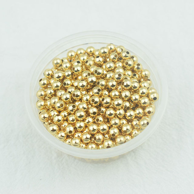 18k plated real gold beads loose beads pure copper color-retaining ...