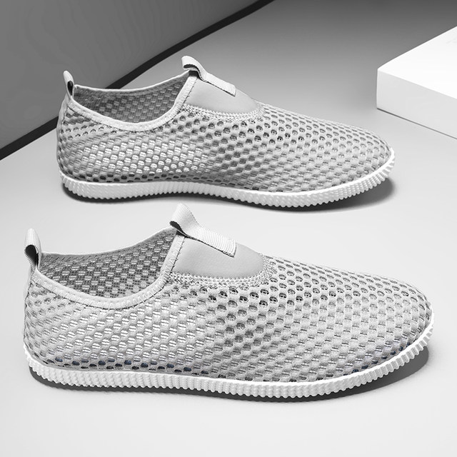 Mesh breathable men's shoes summer mesh hollow thin mesh shoes for men ...