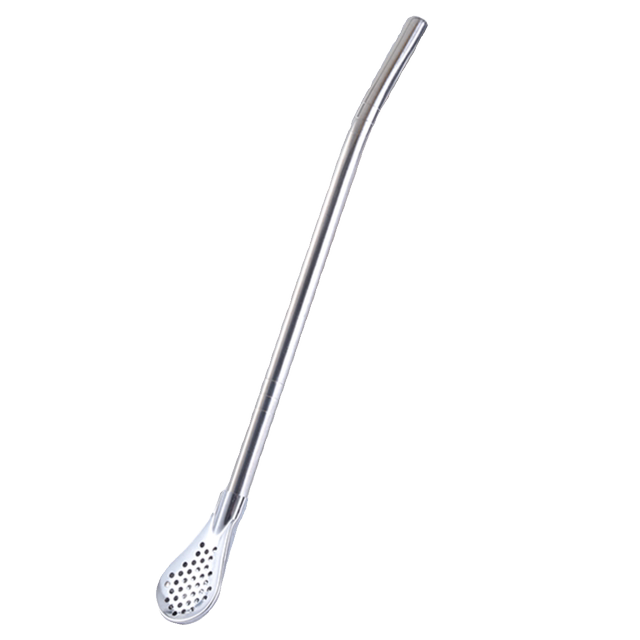 Extended straw spoon 304 stainless steel milk tea mixing and filtering ...