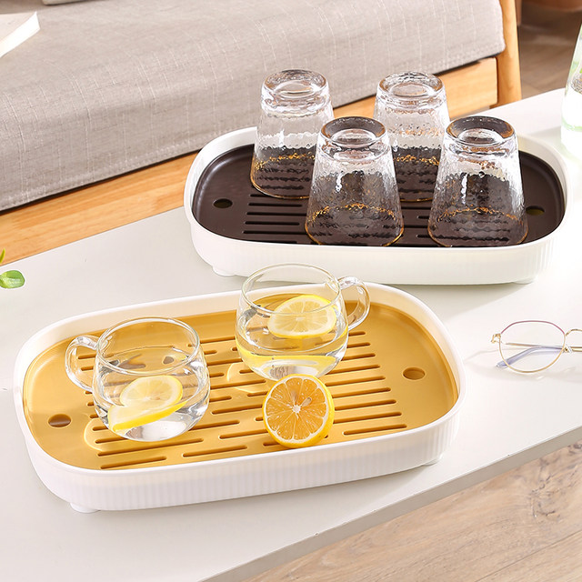 Household simple tea tray tea cup tray rectangular modern small living ...