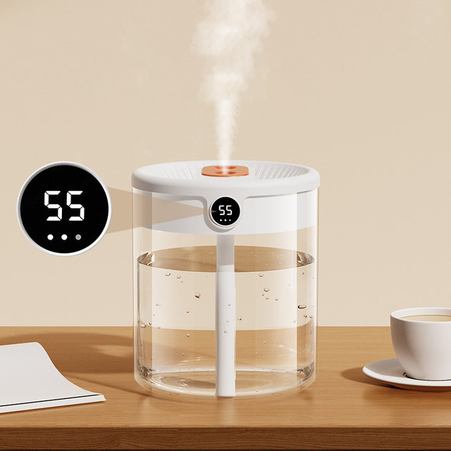 Newest- 2L Double Nozzle Air Humidifier With LCD Humidity Di