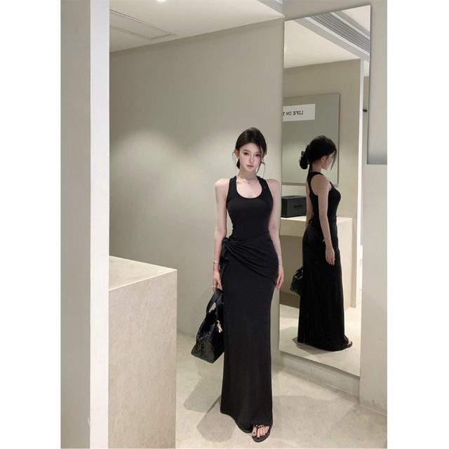 Slack and hot girl waistband U-neck I-shaped vest dress feminine slim ...