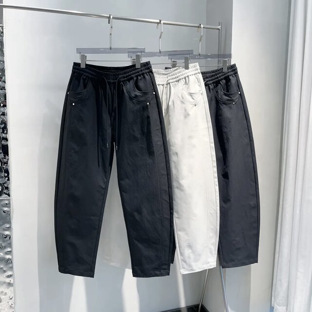 Spring men's high-end vertical cut scimitar straight-leg pants ...