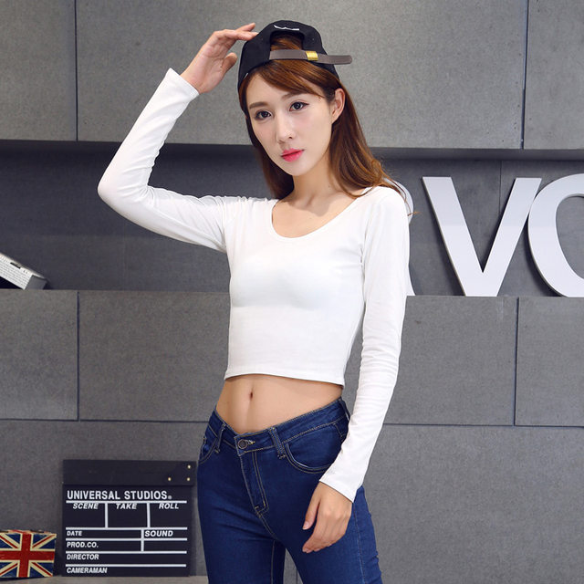 Short -navel T -shirt Female spring and summer new cotton cotton cotton ...