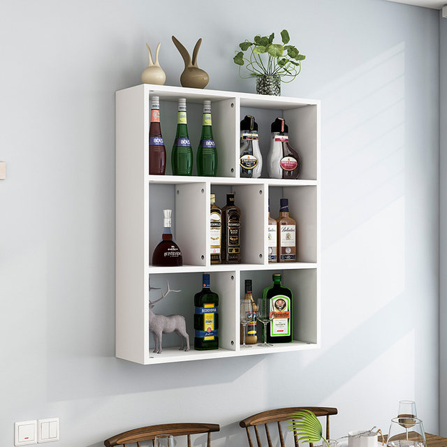 Solid wood wall storage rack wall-mounted bookshelf wall-mounted wall ...