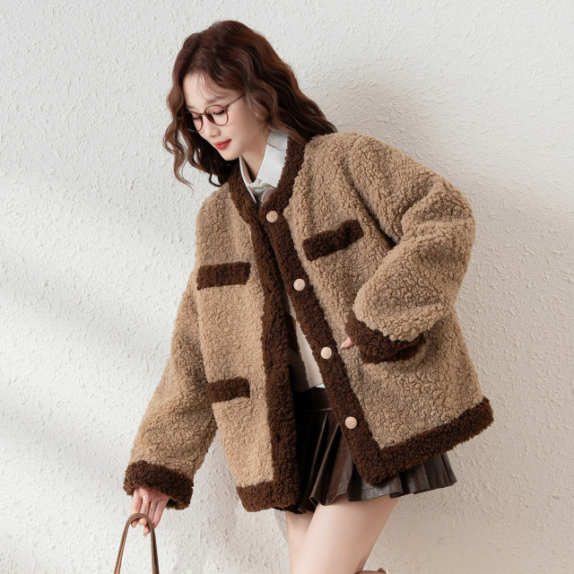 Tang Shi 2025 spring new Maillard style imitation lamb fur coat for ...