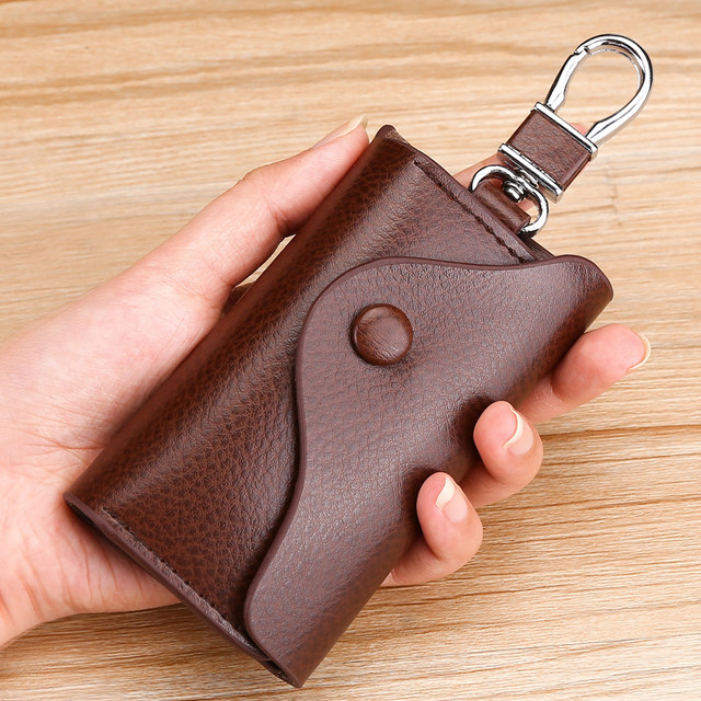Korean style key bag men's genuine leather car key bag waist hanging ...