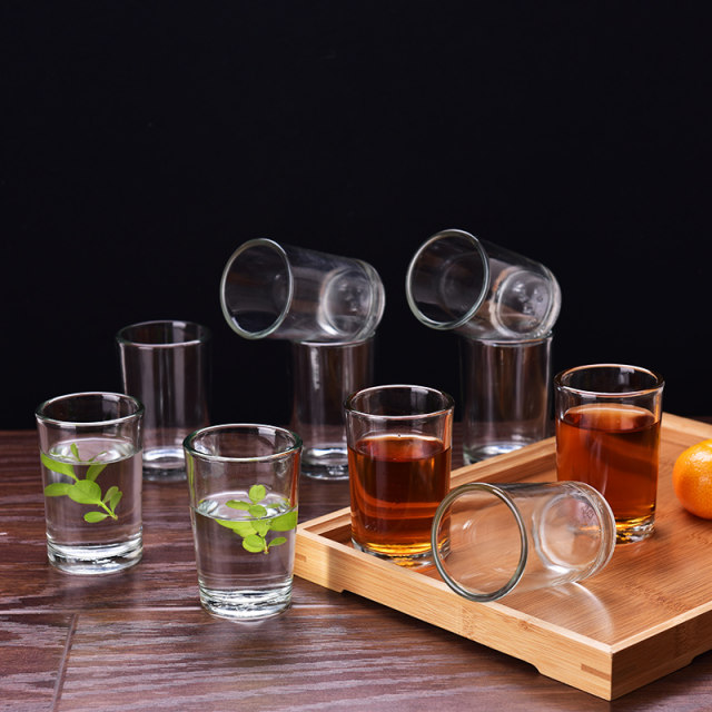 Anti-fall tempered glass cup for hotel, two ounces of tempered liquor ...