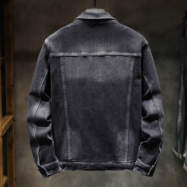 High -end denim jacket men's workers American style fashion trend men's ...