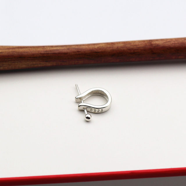 U-shaped needle pendant buckle S925 sterling silver jade Buddha jade crystal beeswax clip buckle ...