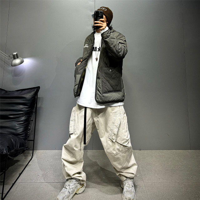 Japanese trendy brand baseball collar light and thin 90 white duck down ...