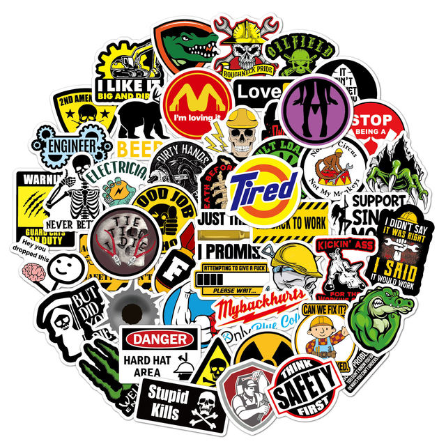 50 helmets spoof creative decorative graffiti stickers laptop computer ...