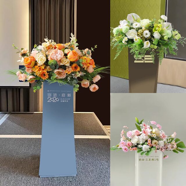 Podium flowers, artificial flowers, conference room host desk flowers ...