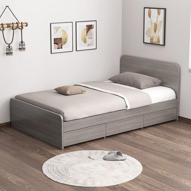 One meter two single bed 1 meter 1.2 meters small apartment box bed ...